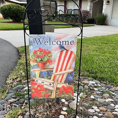 Camp/rv Sign With Flag Holder and Solar Light 48 - Etsy