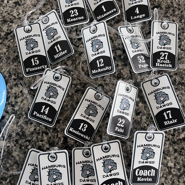 Custom Sports Team Bag Tag, Bag Tags for Football, Hockey, Baseball ...