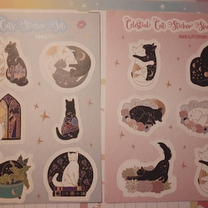 Cat Sticker Set Cat Lover Gift Stickers for Journals Wedding ...