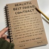 Realistic Best Friend Contract - 5 X 7 Journal - Etsy