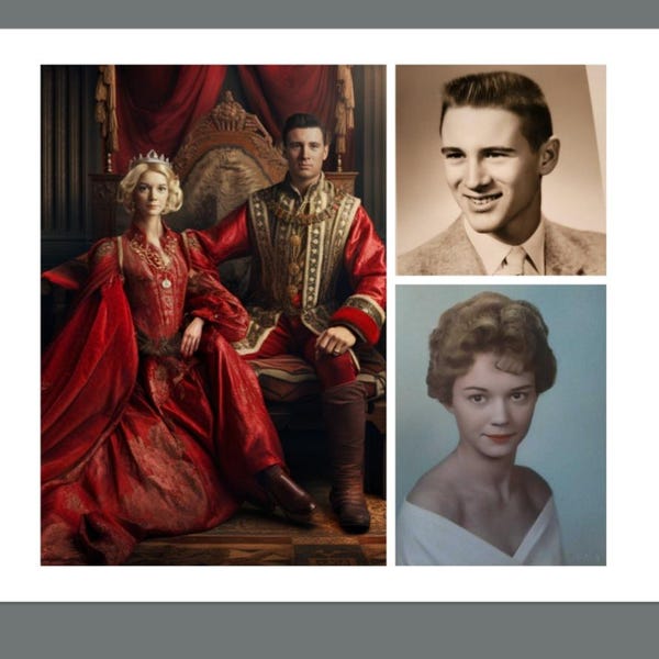 Custom Royal Couple Portrait From Picture, Custom Royal Family Portrait ...
