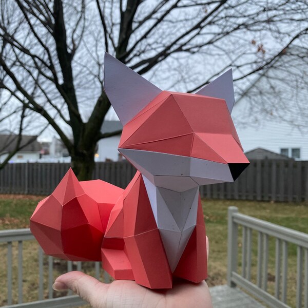 Fox Paper Model,papercraft , DIY , Low Poly , PDF Papercraft , Fox ...
