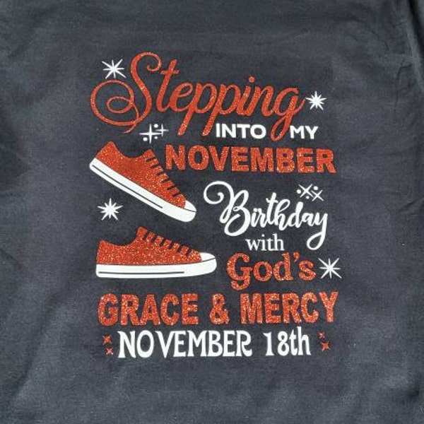 Stepping Into My Birthday Svg, November Queen Svg, November Birthday ...