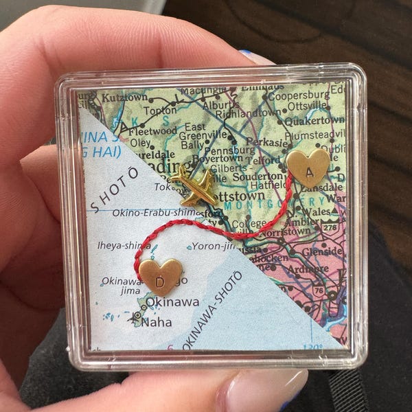 Long Distance Gift, Two Maps in One, Custom Map Gift, Maps in Frame ...