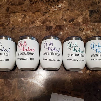 Girls Weekend Cheaper Than Therapy DECALS for Wine Glass, Yeti or ...