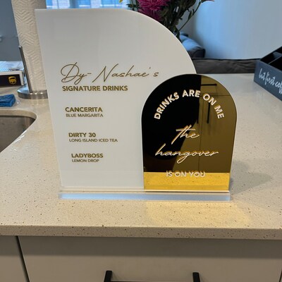 Double Arch Bar Menu 3D Bar Writing Wedding Decor - Etsy Australia