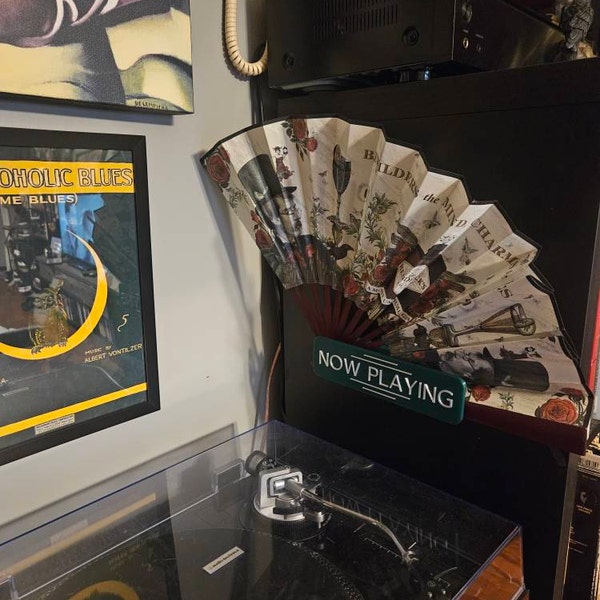 Now Spinning Display Stand for Vinyl Records Retro Tabletop Holder for ...