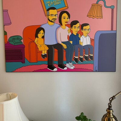 Custom FAMILY Portrait as Cartoon Characters / Family Art Portrait ...