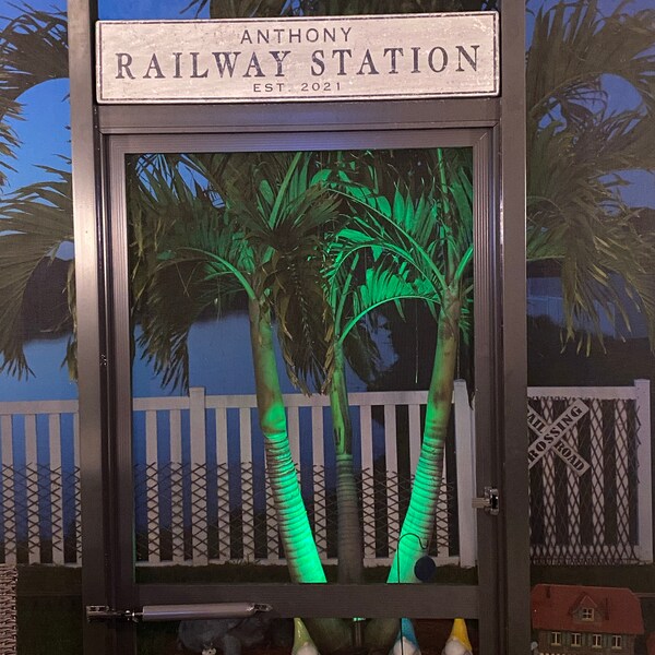 Custom Railway Station Wood Sign - Hand Made Wooden Antique Train Decor ...