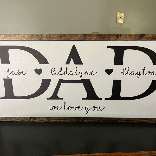 Personalized Fathers Day Gift, Dad Sign With Kids Names, Personalized ...