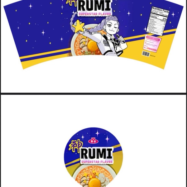 Zoey's Ramyeon, Cup Noodles Label, Kpop Demon Hunters, Printable ...