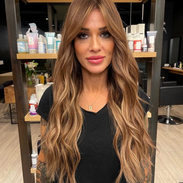 Custom Colored Clip in Balayage Hair Extensions European Remy Human ...