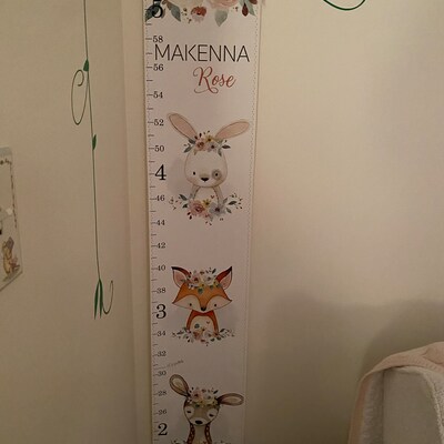 Woodland Growth Chart, Vintage Flowers Roses, Growth Chart Ruler ...