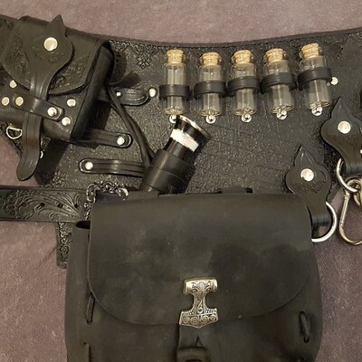 Costume Leather Set Larp Ranger, Pauldrons Gorget Bandolier Bracers ...