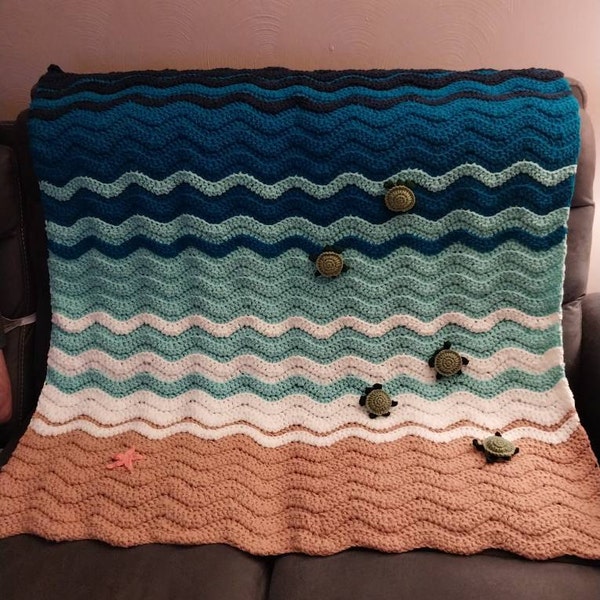Sea Turtle Blanket Pattern | Sea Turtle Afghan | Turtle Blanket CROCHET ...