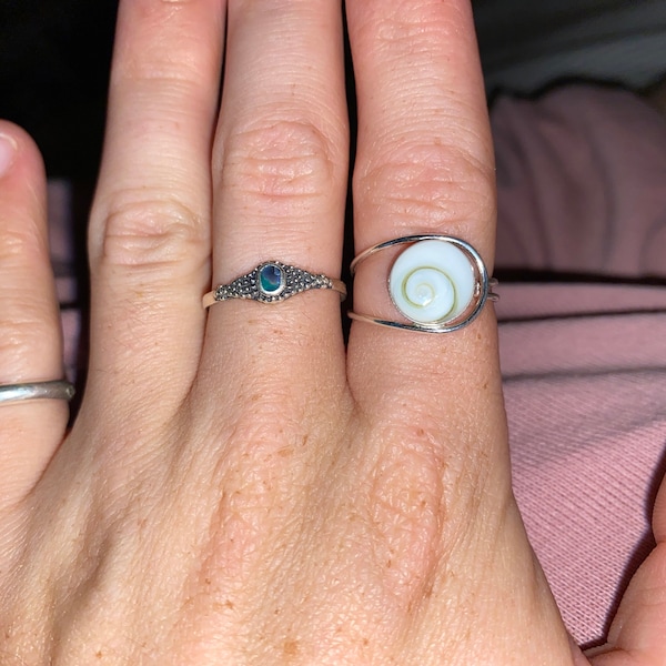 Shell Ring, Shiva Ring, Shiva Eye Ring, Sterling Silver Ring, Shell ...