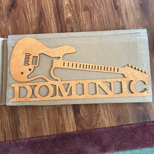 Guitar Name Sign, Nursery Decor, Personalized Wood Sign, Music Gift ...