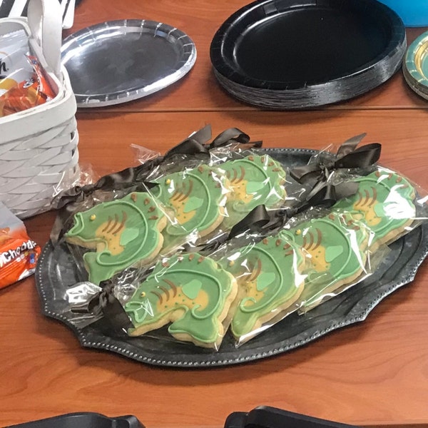 Bass Fish Cookies (4" Size, Bowed) - Next Ship Date is 12/30/25 or Can ...