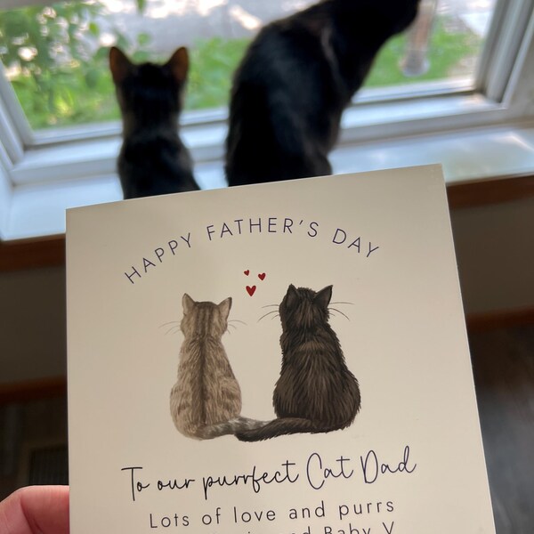 Personalised Choose the Cats Father's Day Card, From Two Cats, for Cat ...