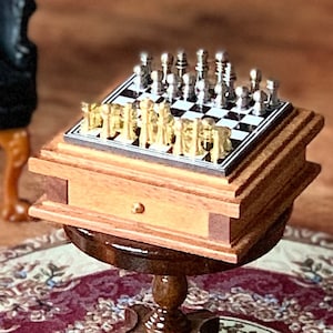 Miniature Chess Set With Metal Magnetic Chess Pieces and Storage Drawer ...