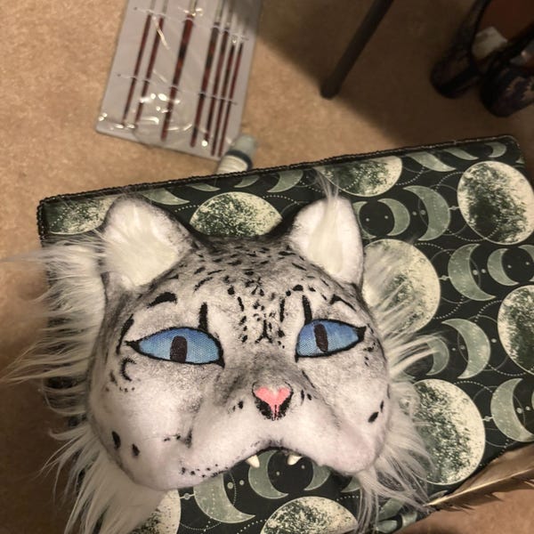 DIY Therian Cat Mask Kit Felted Plain White Blank Base Furry Fangs Eye ...