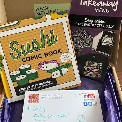 Sushi Comic Book Japanese Sushi Recipe Book Cute Japanese Gift Kawaii ...