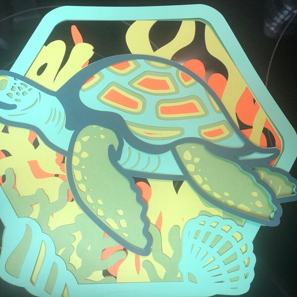 Layered Sea Turtle Multi Layer Mandala 3d Ocean Model Laser Cut Files ...