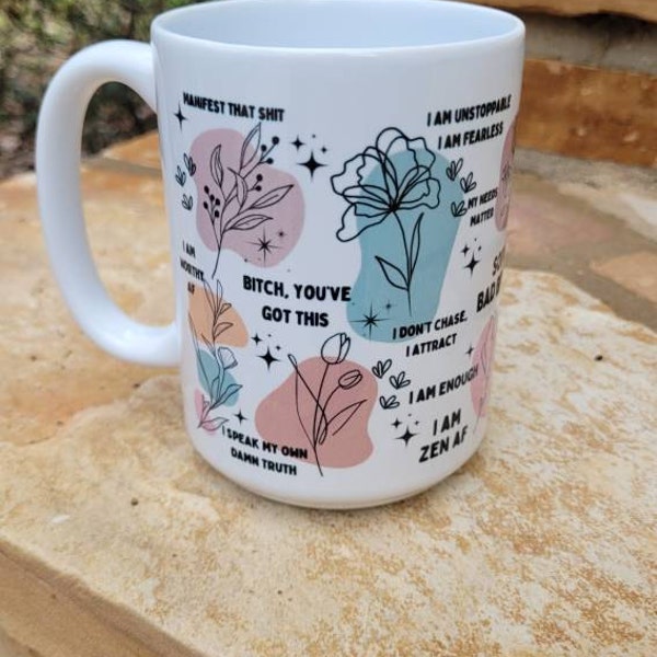 Mental Health Coffee Mug | Daily Affirmations Glass Cup | Daily ...