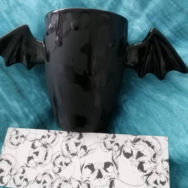 Matte Bat Mug, Bats Wing Cup, Matte Black Mugs, Unique Wings Design ...