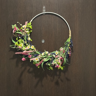 Modern Summer Wreath, Minimalist Wreath, Year Round Wreath, Gold Hoop ...