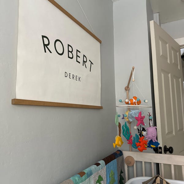 Personalized Canvas Sign Canvas Flag Last Name Sign Custom Family Name ...