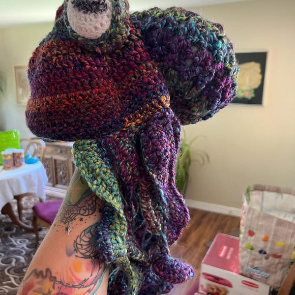 Pattern Only Crochet Octopus Hat: Cap Knit Beanie Cartoon Cute Plush ...