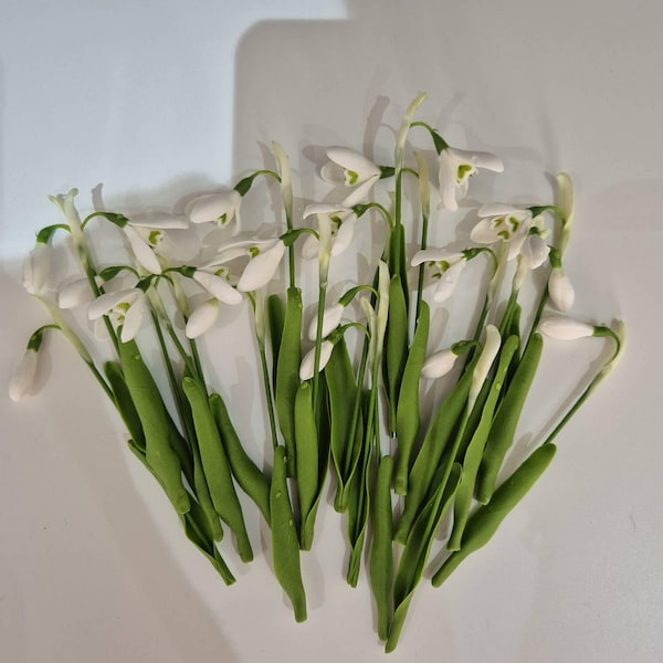 Snowdrops Real Touch Flowers Polymer Clay Artificial Snowdrop Flower ...
