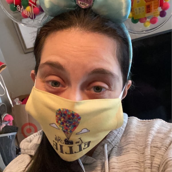 Disney Pixar up Face Mask, I'm His Ellie, Carl and Ellie, Washable ...