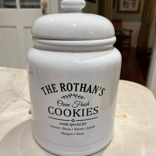 Oven Fresh Treat Personalized Cookie Jar, Custom Cookie Jar, Ceramic ...