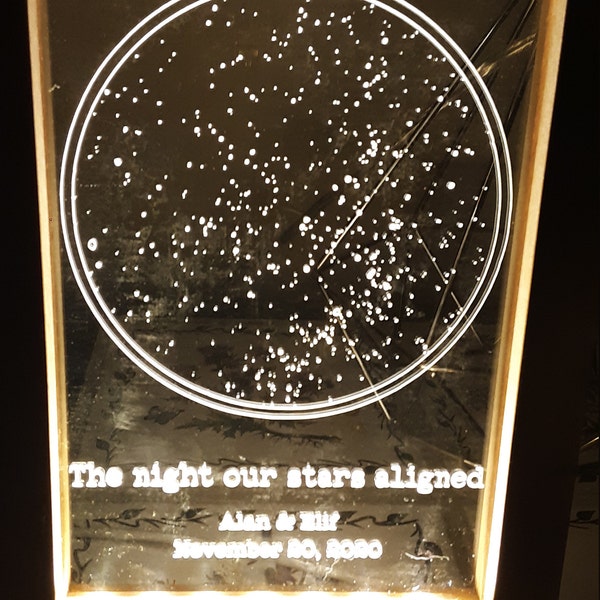 CUSTOM Night Light Star Map LED Frame for Loved Ones Family Friends Her ...