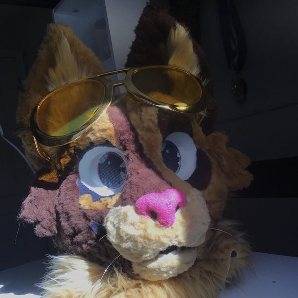 Giant Glasses for Furrys - Gold Tinted 80s Style - Fg-1 - Etsy