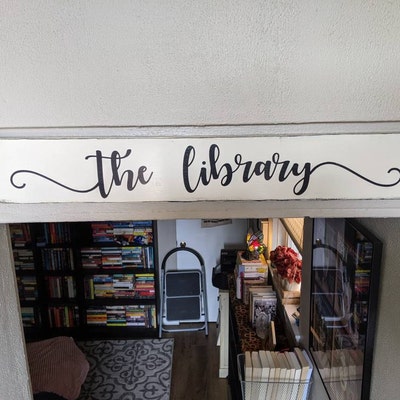 The Library Sign. Rustic Library Decor. Distressed Sign. Rustic Signs ...