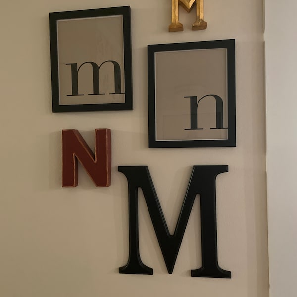 Personalized Modern Initial Art Print, Custom Letter Poster, Beige ...