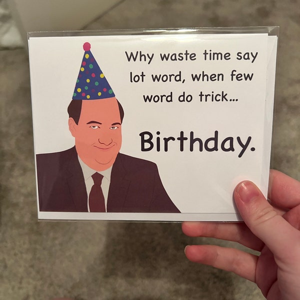 Kevin Malone Birthday Card - the Office Funny Greeting Card - Etsy