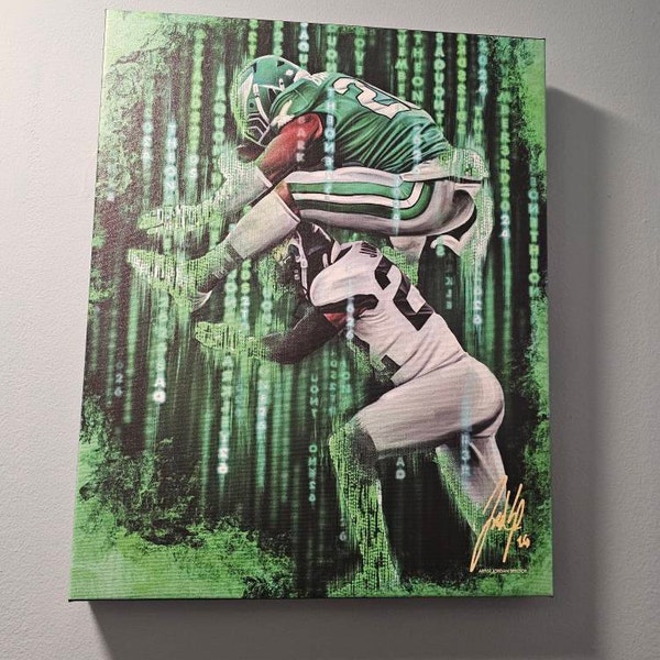 Saquon "the One" Backwards Hurdle, Philadelphia Sports Artwork ...