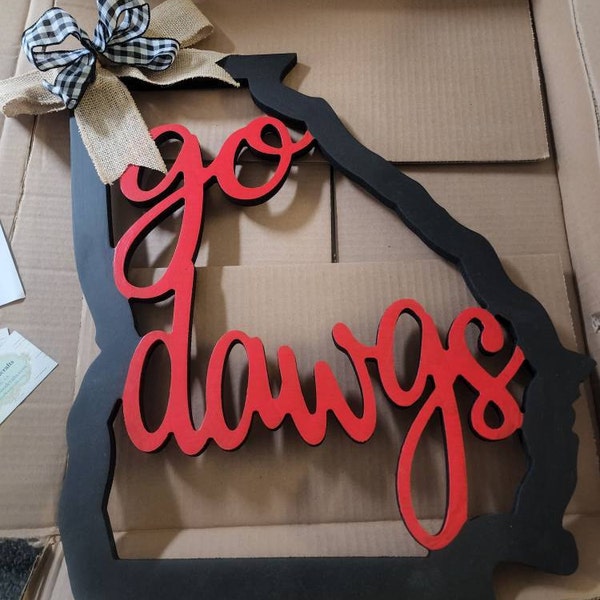 Go Dawgs Wooden Word Sign Georgia UGA Wreath - Etsy