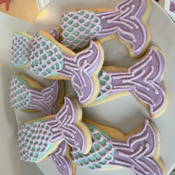 Mermaid Cookies - Mermaid Party - Mermaid Birthday - Under the Sea Baby ...