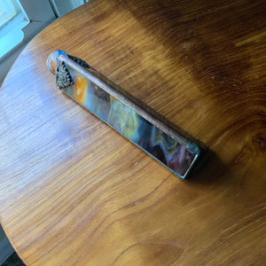 Butch Stained Glass Black and White Cat - Etsy