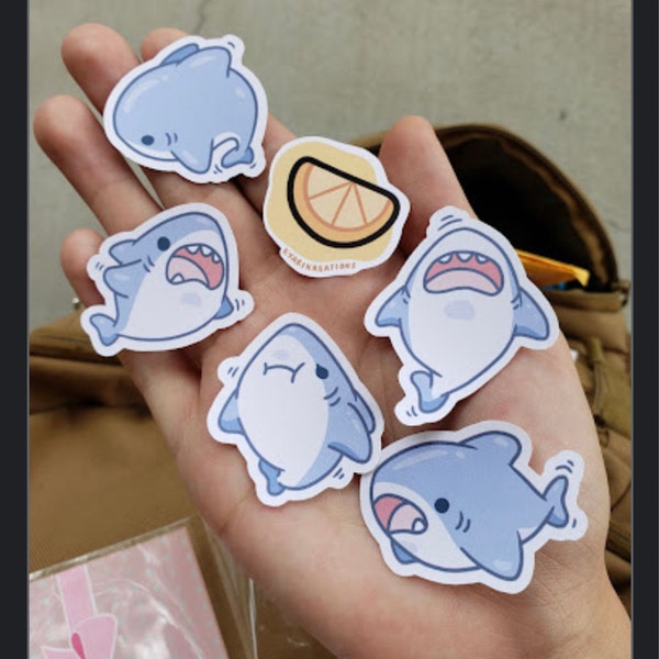 Cute Shark Sticker Set, Baby Shark Stickers - Etsy