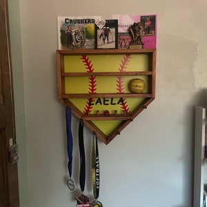 Softball Ring and Ribbon/medal Display SB2 - Etsy