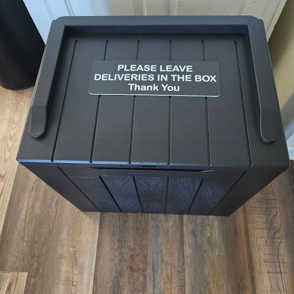 Please Leave Parcels in the Parcel Box With a Right Arrow Sign Plaque ...