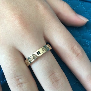 Custom Graduation Band 14kt Solid Yellow Gold or White Gold - Etsy