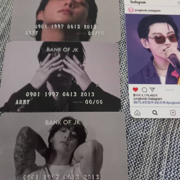 BANK of JK CARD | Jungkook Bts Bangtan Photocard - Etsy