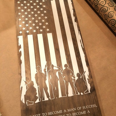 USA American Soldiers Saluting Flag Stencils Included SVG Files for ...